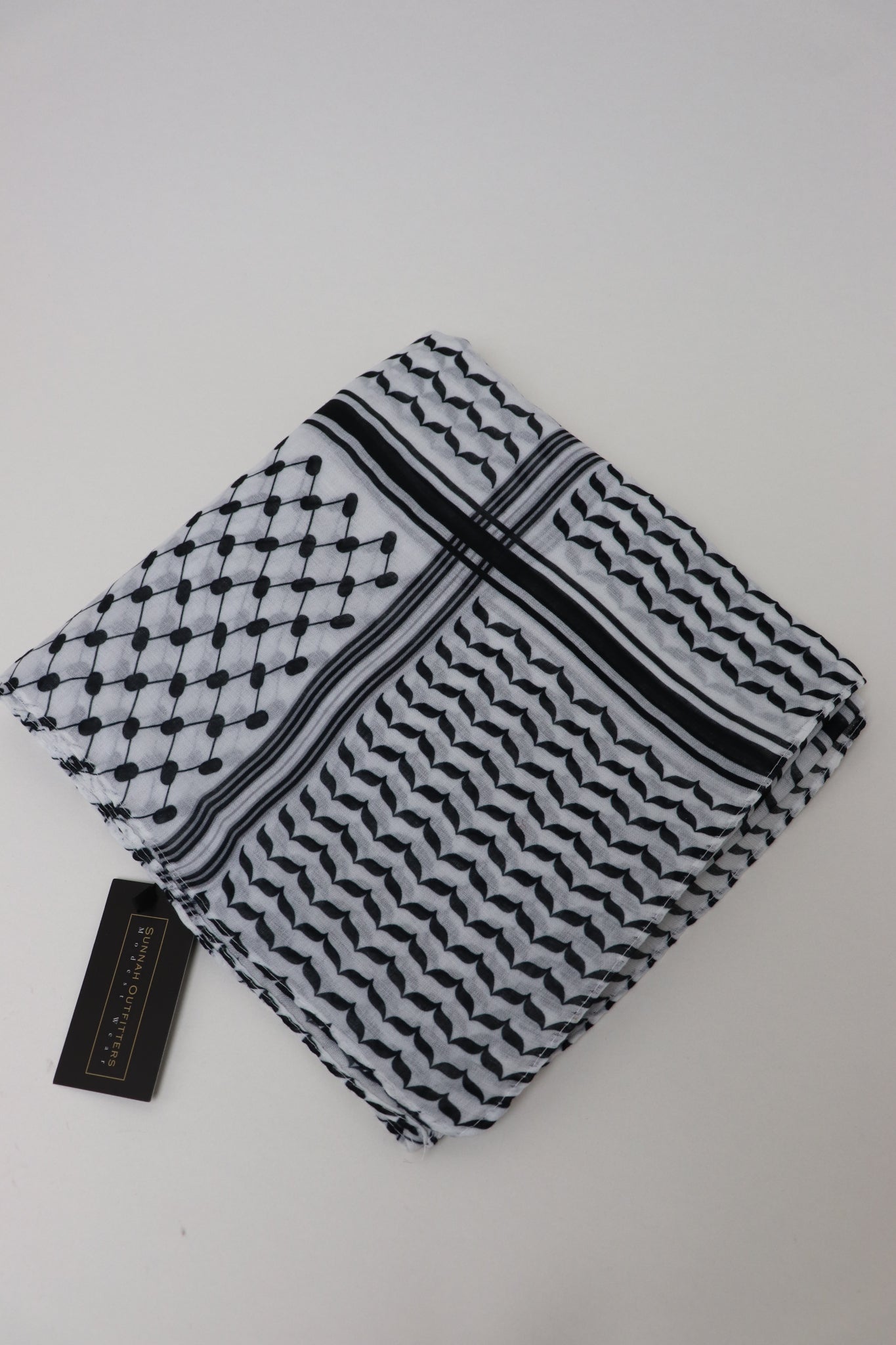 Keffiyeh Print Cotton - Black – sunnahoutfitters