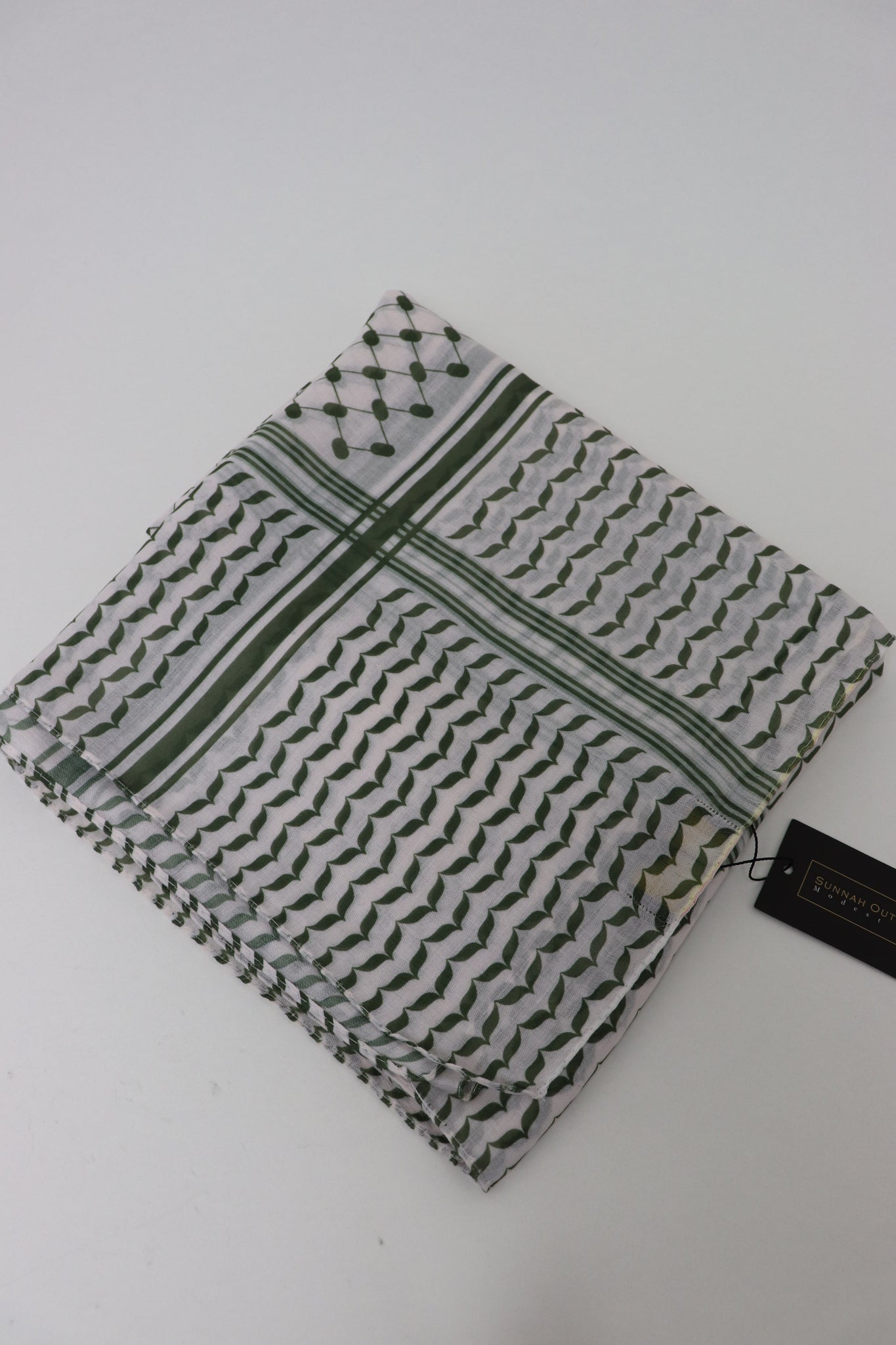 Keffiyeh Print Cotton - Green – sunnahoutfitters