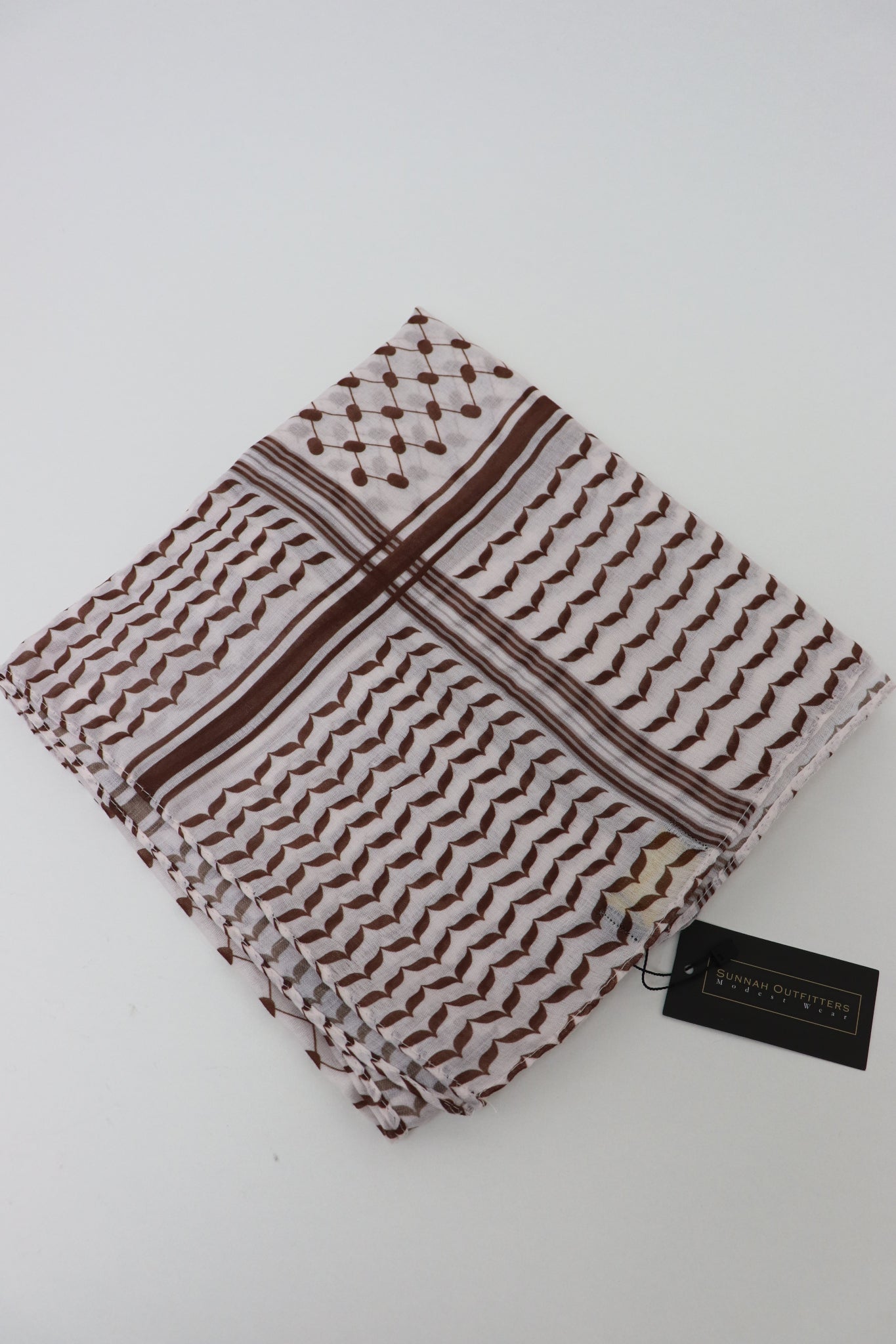 Keffiyeh Print Cotton - Brown – sunnahoutfitters